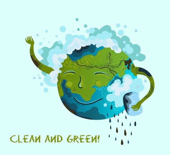Sad polluted save earth poster Royalty Free Vector Image