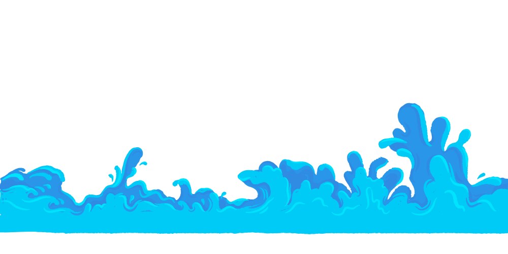 Water splashing flat design stroke art Royalty Free Vector