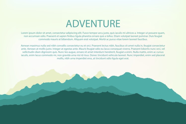 Rural landscape with mountains hills fields Vector Image