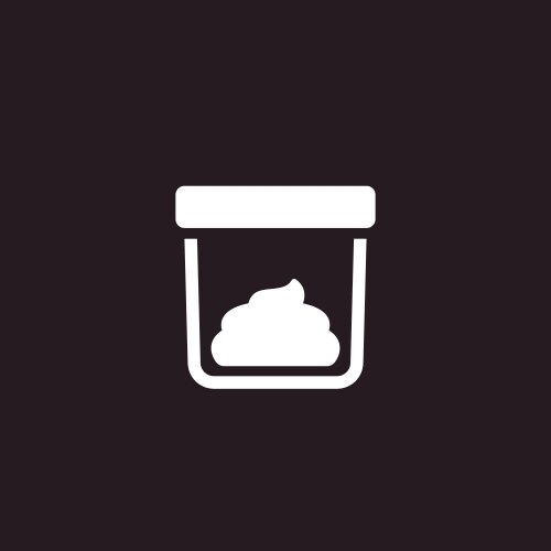 Stool sample icon poop in a cup Royalty Free Vector Image
