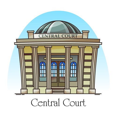 Cartoon retro bank building or courthouse Vector Image
