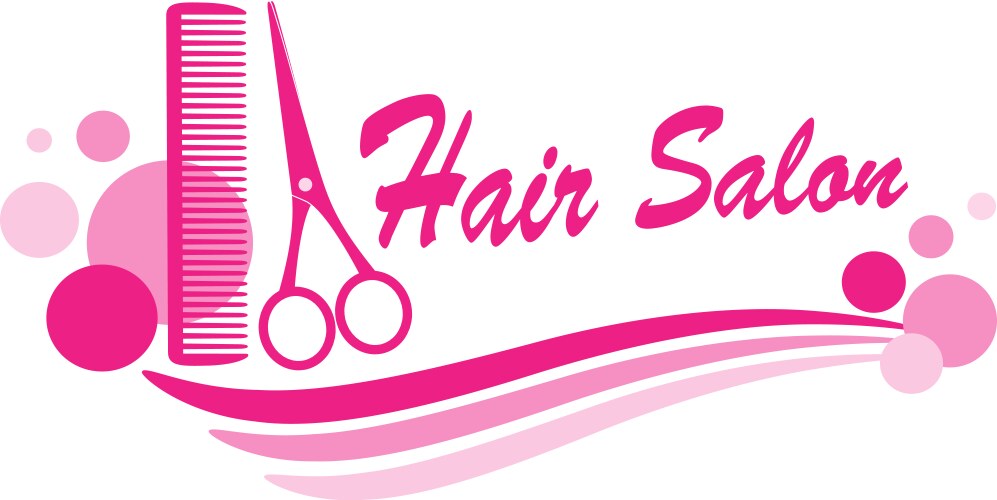 Hairdresser sign with scissors and comb Royalty Free Vector