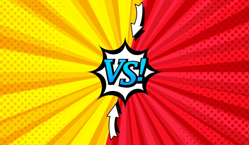 Cartoon comic background fight versus comics Vector Image