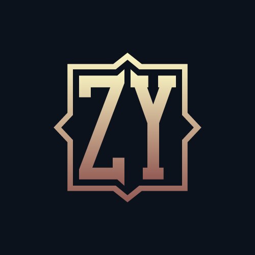 Letter zy logo design luxury furniture Royalty Free Vector
