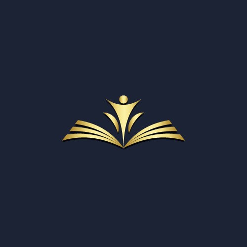 Open book education gold logo Royalty Free Vector Image