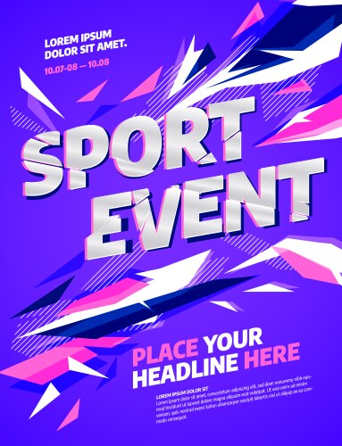 Layout poster template design for sport event Vector Image