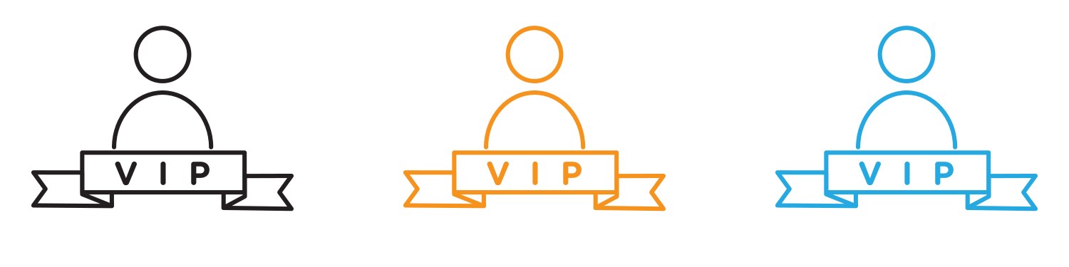 Vip person icon flat line symbol set Royalty Free Vector