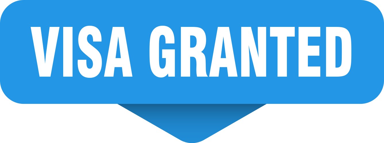 Visa granted sticker sign isolated Royalty Free Vector Image