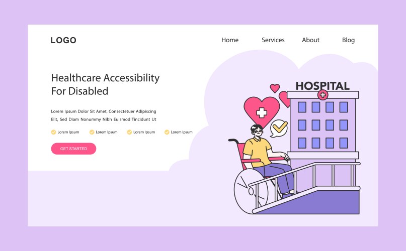 Healthcare accessibility for disabled concept Vector Image