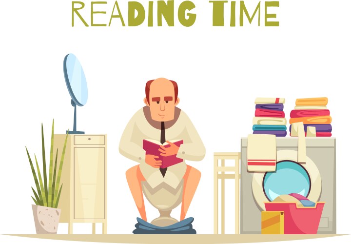 Daily routine background with working man Vector Image