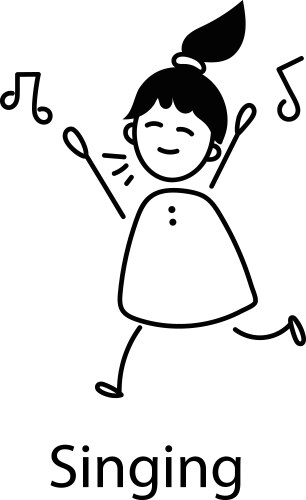 Girl singing Royalty Free Vector Image - VectorStock