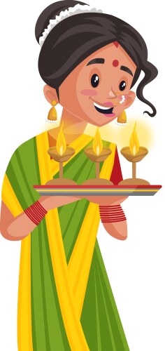 Indian hindu marathi girl playing dhol Royalty Free Vector
