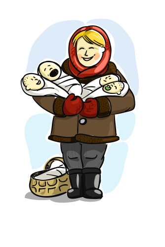 Mother and son cartoon character Royalty Free Vector Image