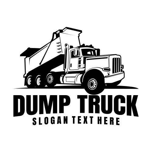 Dump truck logo design icon Royalty Free Vector Image