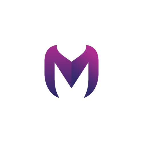 M machine logo simple Royalty Free Vector Image