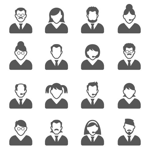 People icon set Royalty Free Vector Image - VectorStock