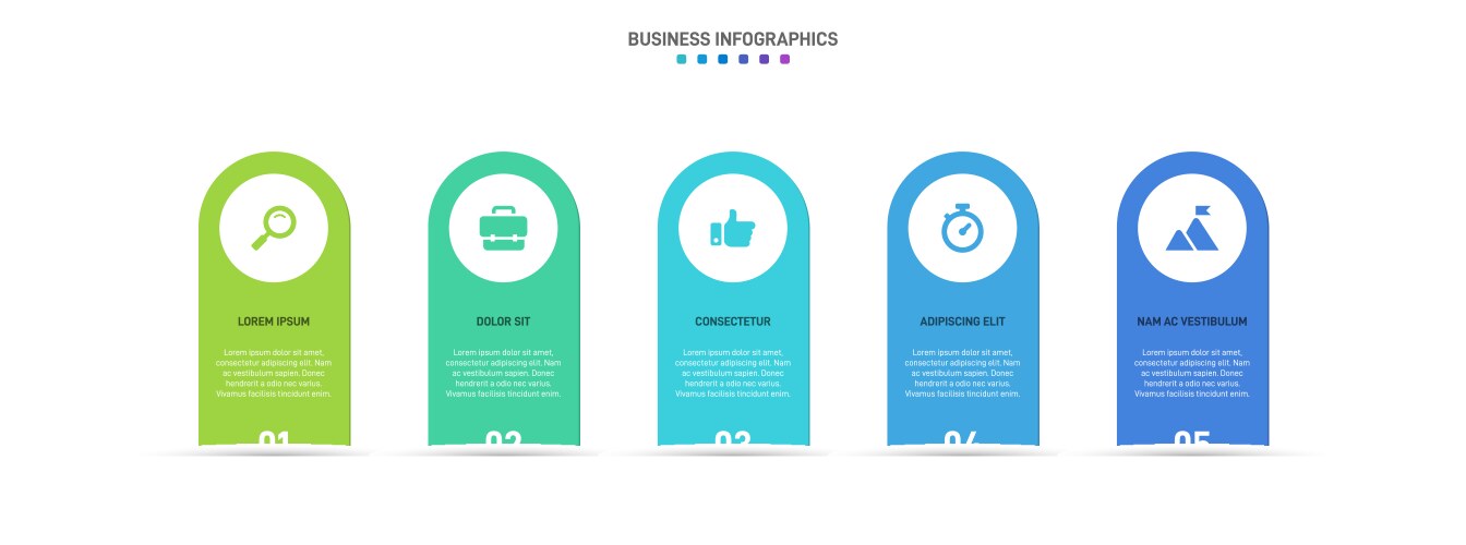 Horizontal progress bar featuring 3 arrow-shaped Vector Image