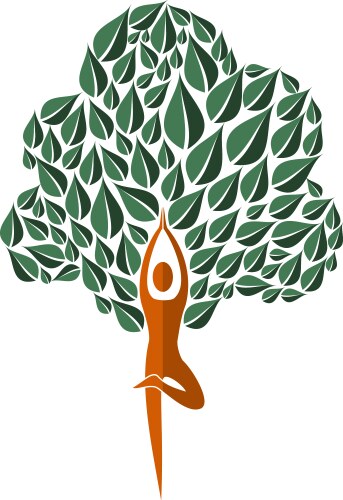 India yoga human tree Royalty Free Vector Image