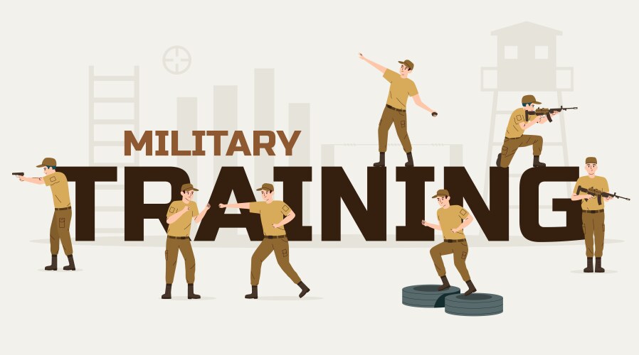 Military training camp Royalty Free Vector Image