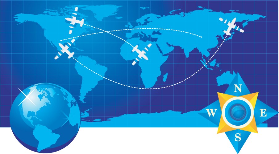 Flight map Royalty Free Vector Image - VectorStock