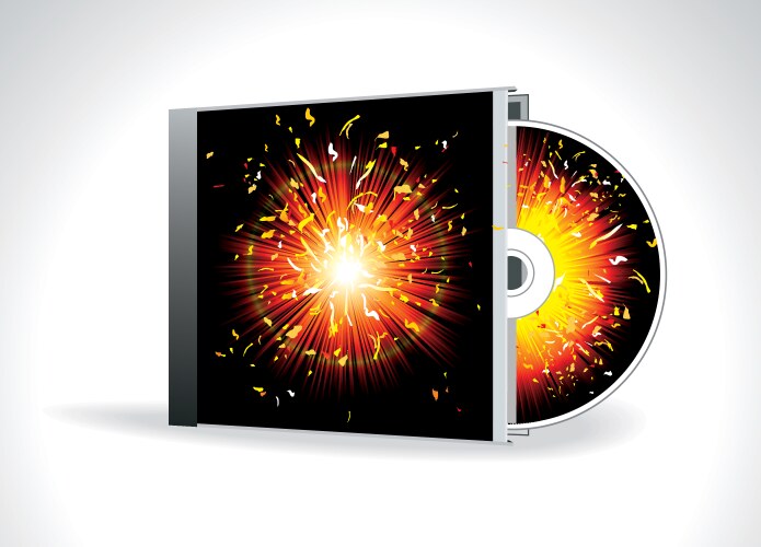 Cd cover design with 3d presentation template Vector Image