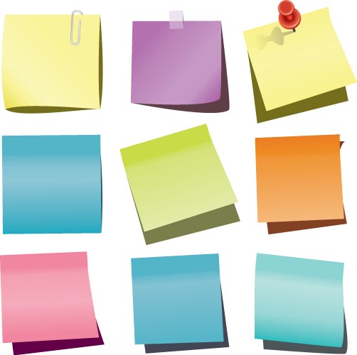 Post it note paper Royalty Free Vector Image - VectorStock