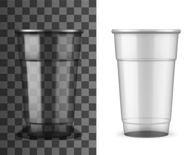 Realistic plastic cups mockup set Royalty Free Vector Image