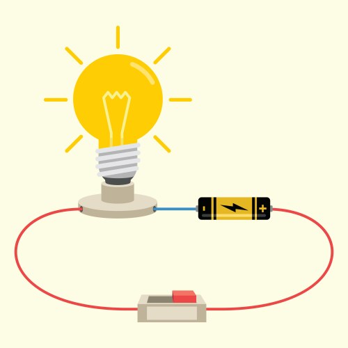 A simple electric circuit Royalty Free Vector Image