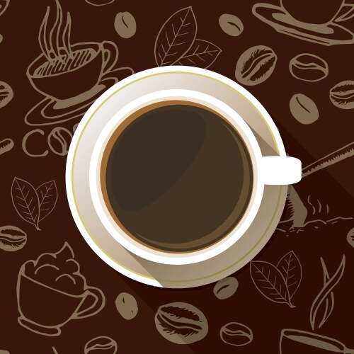 Coffee cup top view flat icon Royalty Free Vector Image