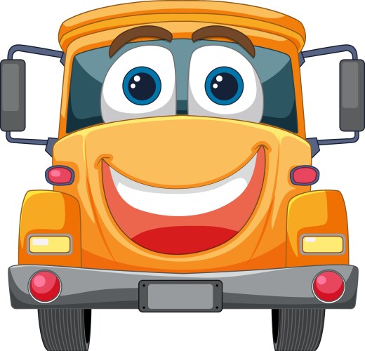 Smiling animated vehicle with friendly eyes Vector Image