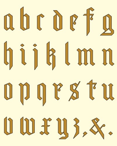Gothic alphabet Royalty Free Vector Image - VectorStock