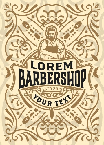 Barber shop logo western style Royalty Free Vector Image