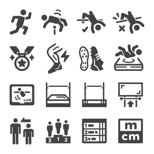 Sport pictograph icon set 02 track and field Vector Image