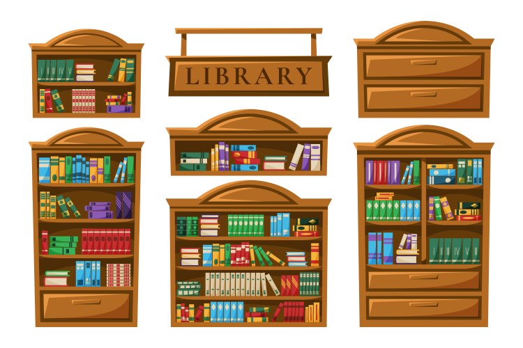 Bookshelf Cartoon Vector Images (over 5,900)