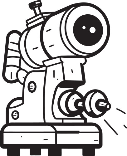 Scientific lens probe logo microscope Royalty Free Vector