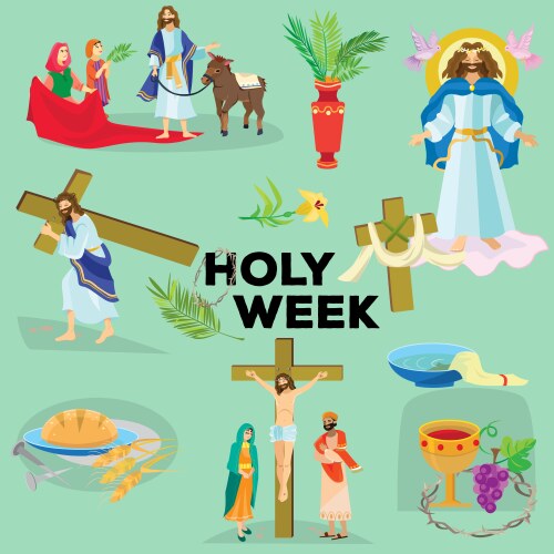 Holy week last supper of jesus christ thursday Vector Image