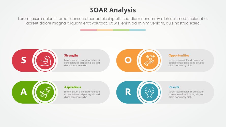 Soar analysis infographic concept for slide Vector Image