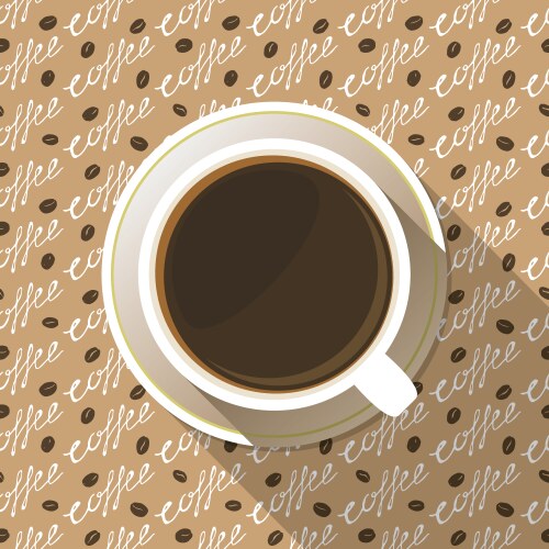 Coffee cup top view flat icon Royalty Free Vector Image