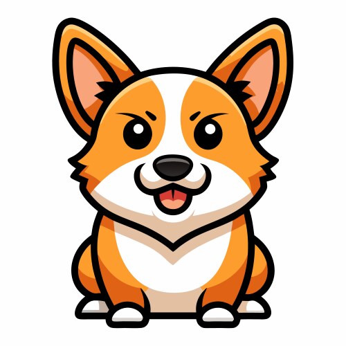 Corgidor dog angry icon Royalty Free Vector Image