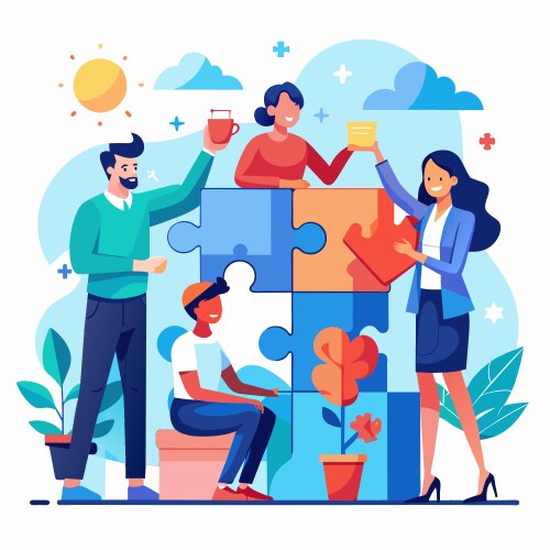 Employee engagement improve involvement Royalty Free Vector