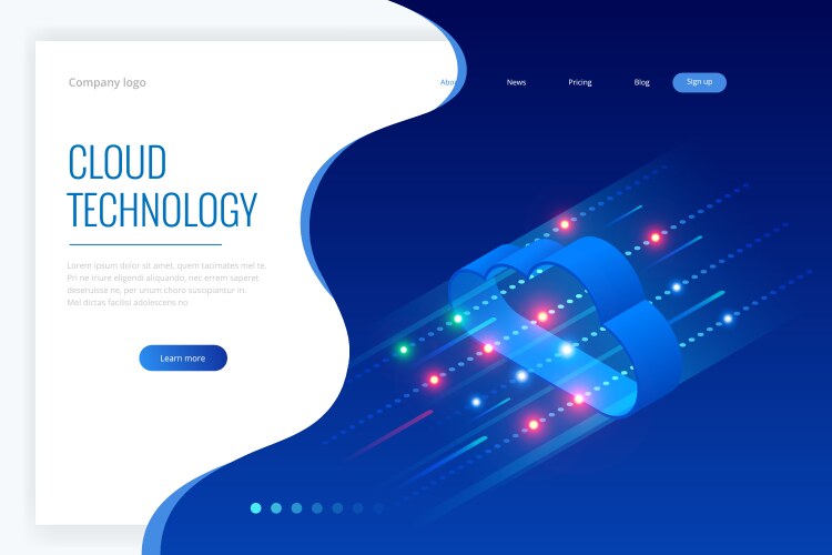 Isometric modern cloud technology and networking Vector Image
