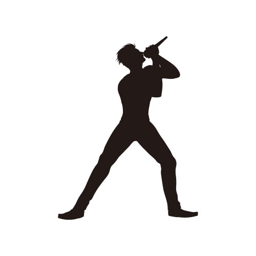 Pop singer silhouette Royalty Free Vector Image