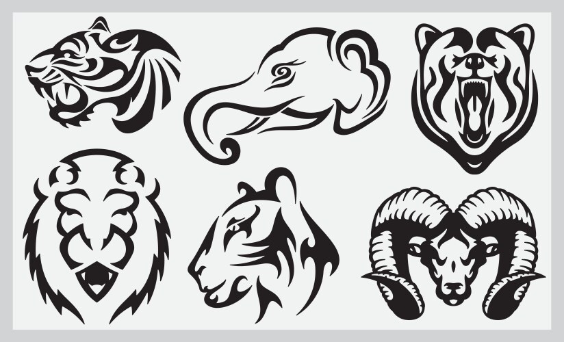 Australian aboriginal tribal animals set Vector Image