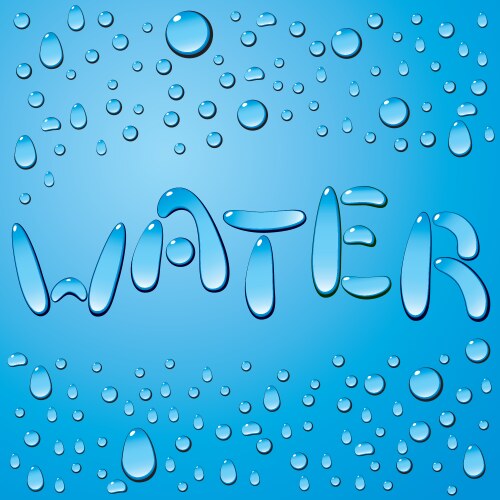 Many water drops on blue background Royalty Free Vector