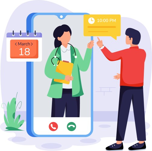 Appointment scheduling flat Royalty Free Vector Image