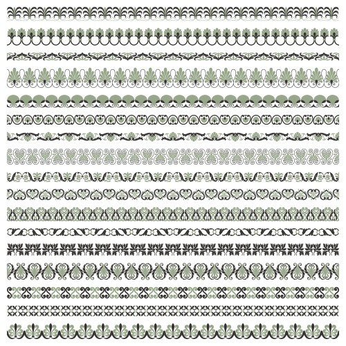 Big set of pen drawing seamless borders Royalty Free Vector