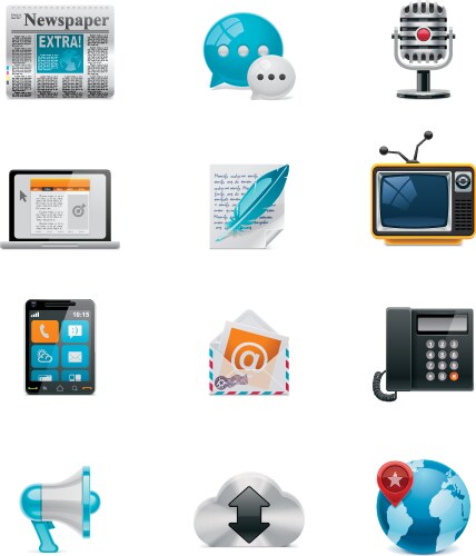 Communication icon set Royalty Free Vector Image