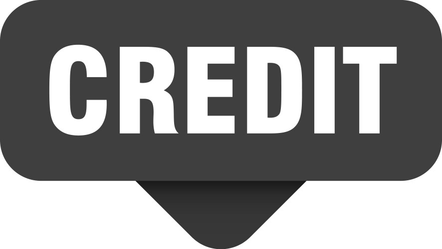 Credit sticker sign on transparent Royalty Free Vector Image