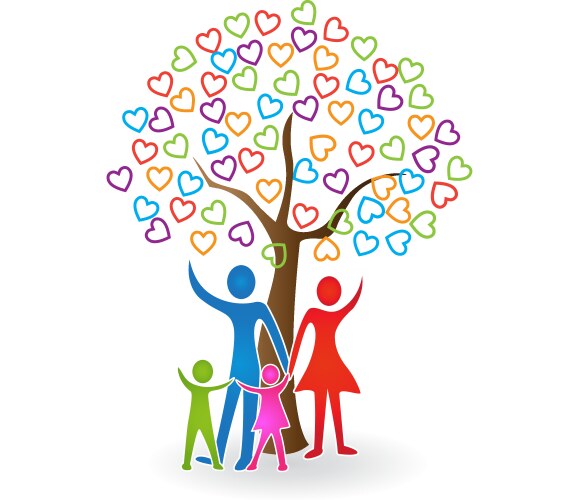 Family tree template with mom dad and kid icons Vector Image