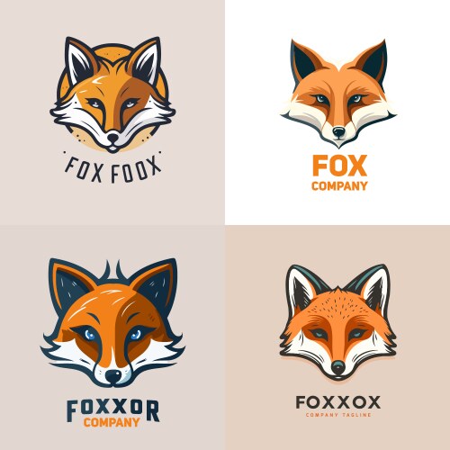 Fox head logo branding concept Royalty Free Vector Image